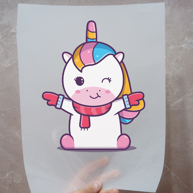 قیمت و خرید استیکر پارچه و لباس مدل dtf طرح یونیکورن کد H20.893 مجموعه 3 عددی