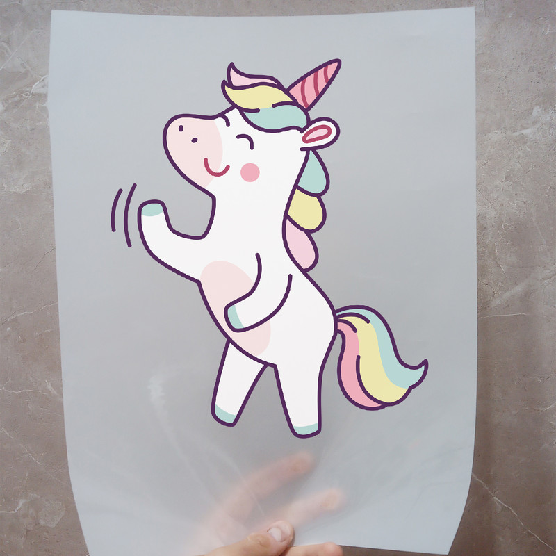 قیمت و خرید استیکر پارچه و لباس مدل dtf طرح یونیکورن کد H20.839 مجموعه 3 عددی