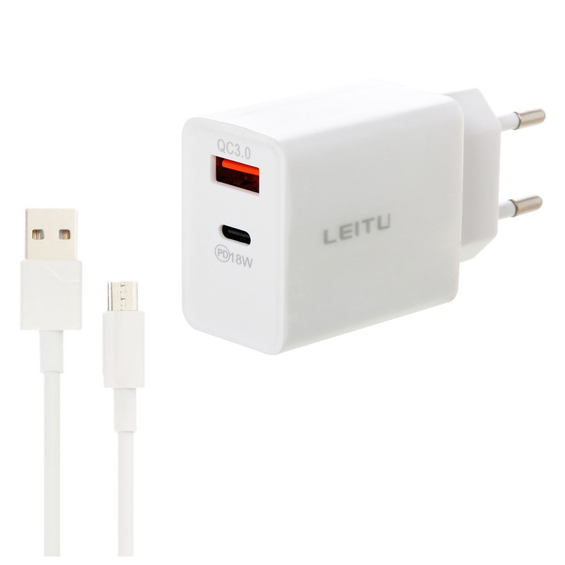 قیمت و خرید شارژر دیواری لیتو مدل LH - 2 به همراه کابل تبدیل MicroUSB