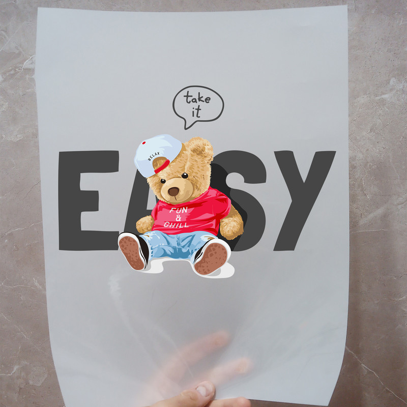 قیمت و خرید استیکر پارچه و لباس مدل dtf طرح تدی کد H15.145 مجموعه 4 عددی