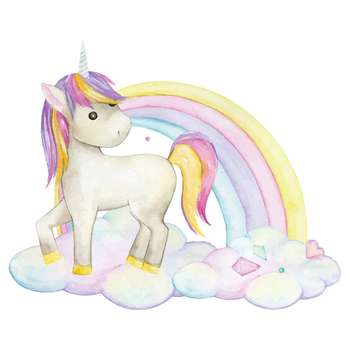 قیمت و خرید استیکر پارچه و لباس مدل dtf طرح یونیکورن کد H20.524 مجموعه 6 عددی