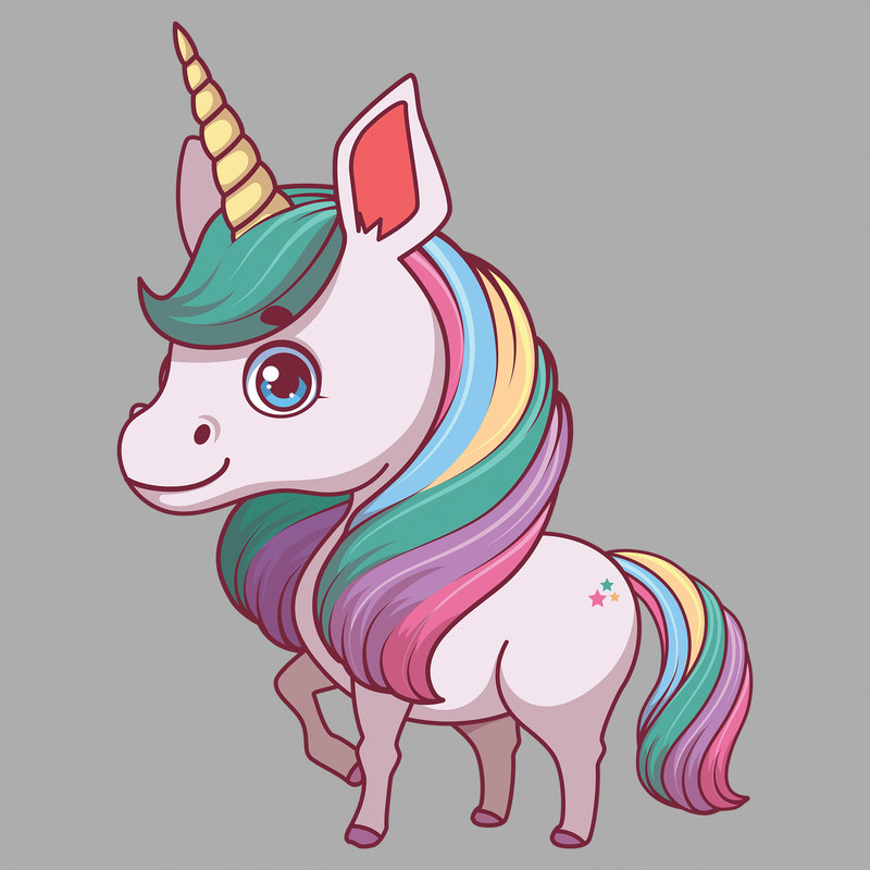 قیمت و خرید استیکر پارچه و لباس مدل dtf طرح یونیکورن کد H15.855 مجموعه 4 عددی