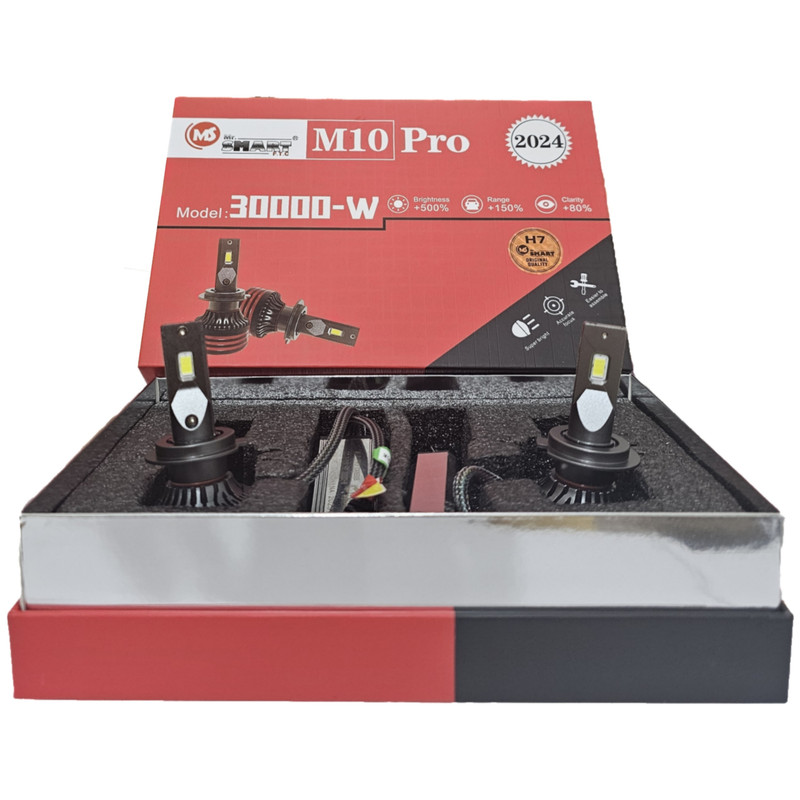 قیمت و خرید هدلایت لامپ خودرو سمارت مدل m10 pro پایه h7 بسته دو عددی
