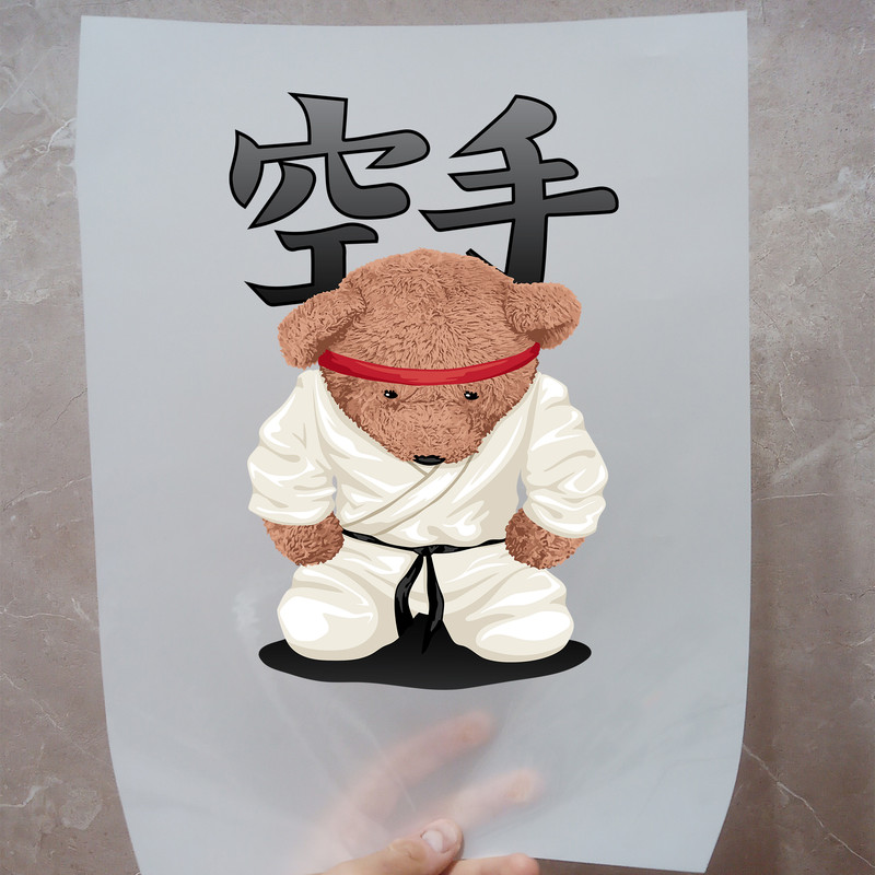 قیمت و خرید استیکر پارچه و لباس مدل dtf طرح تدی کد H20.37 مجموعه 3 عددی