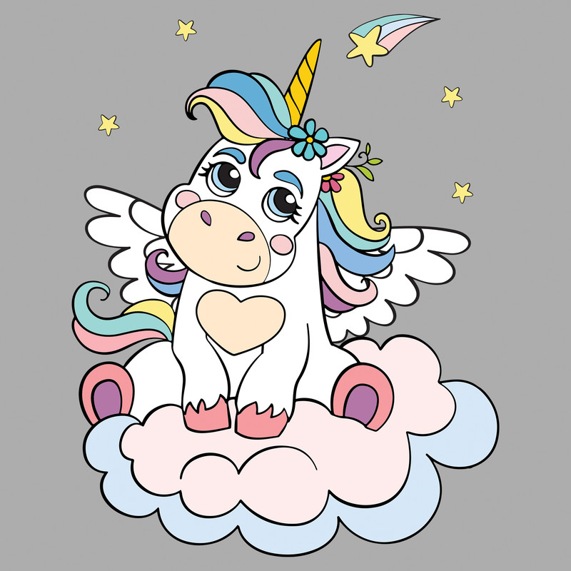 قیمت و خرید استیکر پارچه و لباس مدل dtf طرح یونیکورن کد H20.678 مجموعه 3 عددی