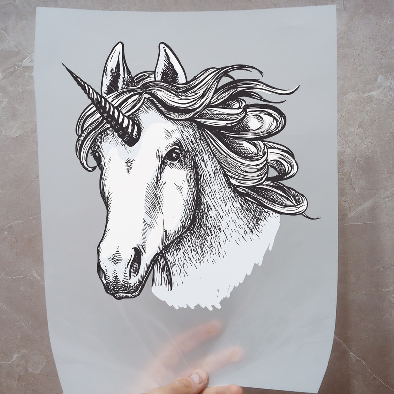 قیمت و خرید استیکر پارچه و لباس مدل dtf طرح یونیکورن کد H15.314 مجموعه 4 عددی