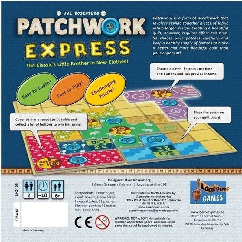 قیمت و خرید بازی فکری لوک اوت مدل PATCHWORK EXPRESS