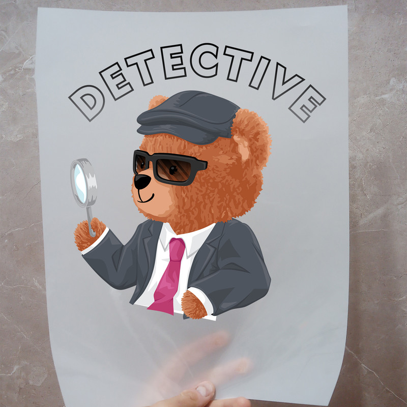 قیمت و خرید استیکر پارچه و لباس مدل dtf طرح تدی کد H15.61 مجموعه 4 عددی