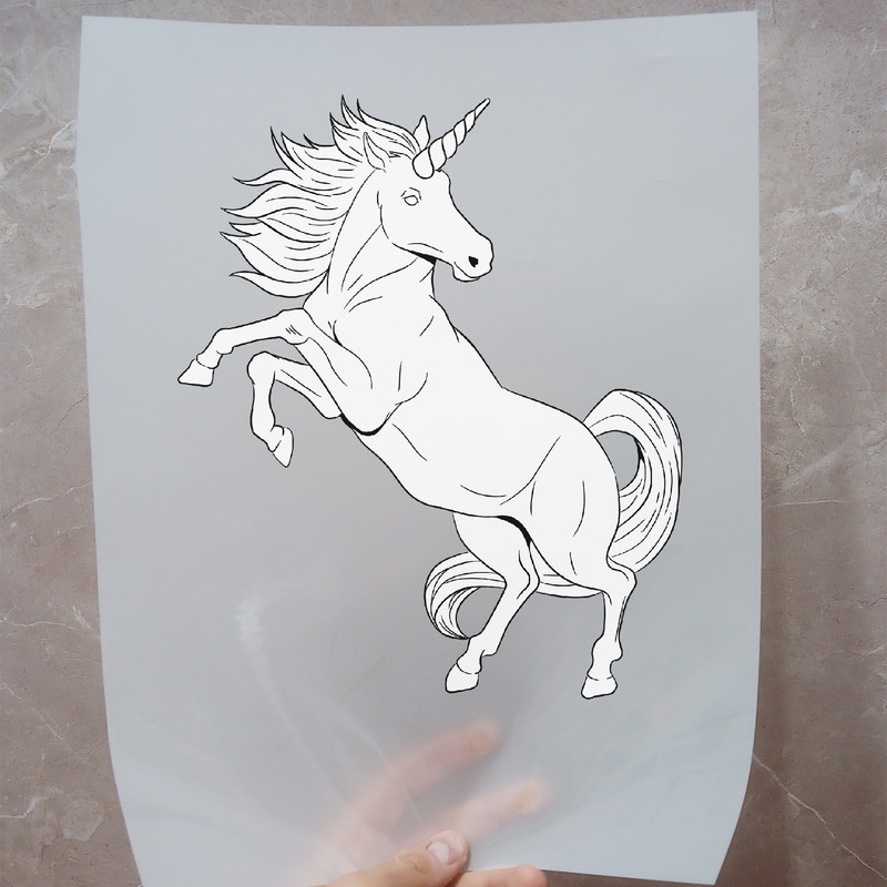 قیمت و خرید استیکر پارچه و لباس مدل dtf طرح یونیکورن کد H15.1100 مجموعه 4 عددی