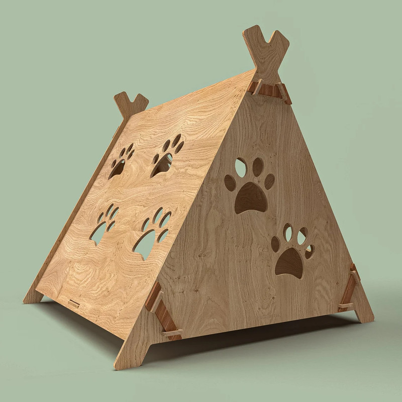 قیمت و خرید جای خواب سگ و گربه و خرگوش مدل لانه چوبی کد B20