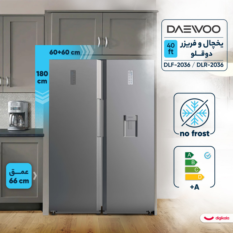 قیمت و خرید یخچال و فریزر دوقلو 40 فوت دوو مدل DLF-2036 / DLR-2036