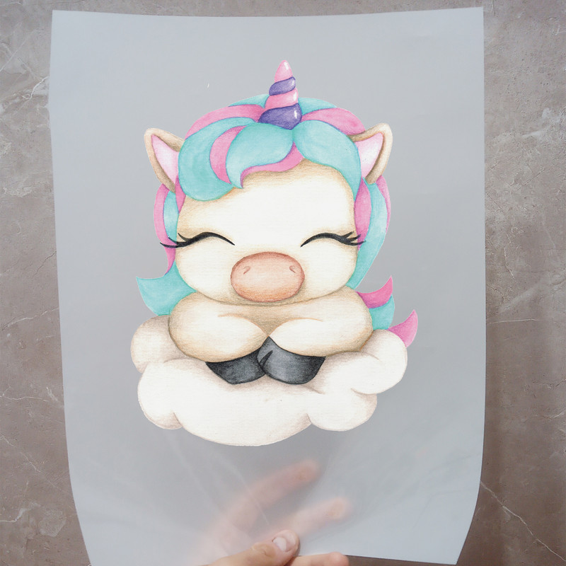 قیمت و خرید استیکر پارچه و لباس مدل dtf طرح یونیکورن کد H20.151 مجموعه 6 عددی