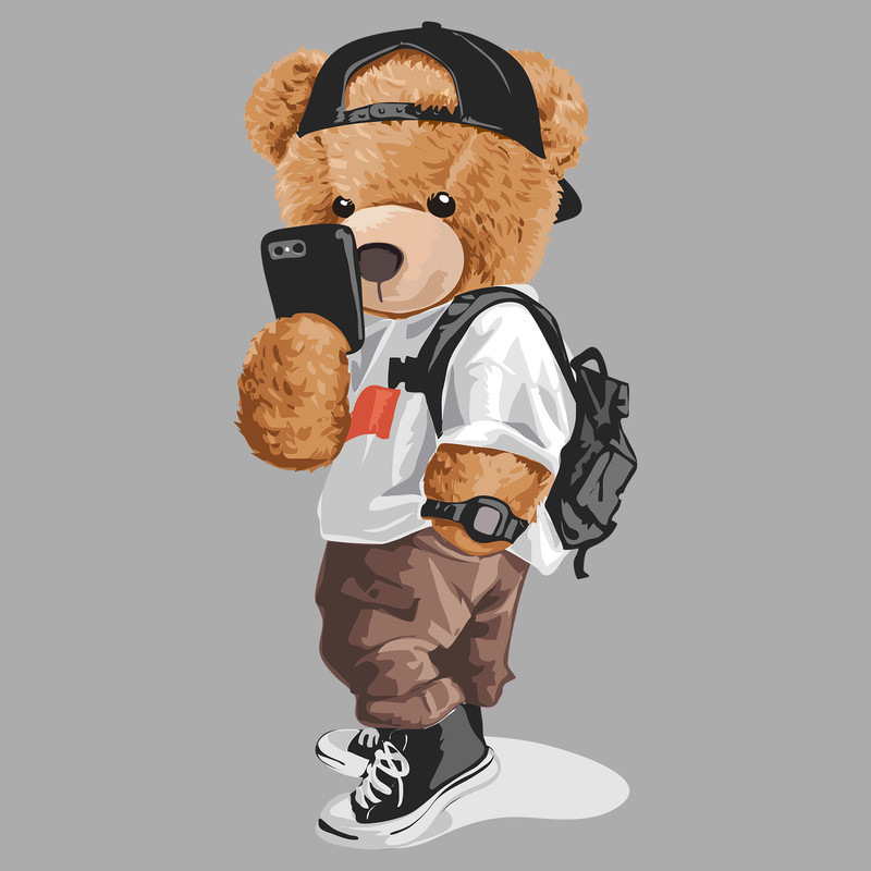 قیمت و خرید استیکر پارچه و لباس مدل dtf طرح تدی کد H15.157 مجموعه 12 عددی