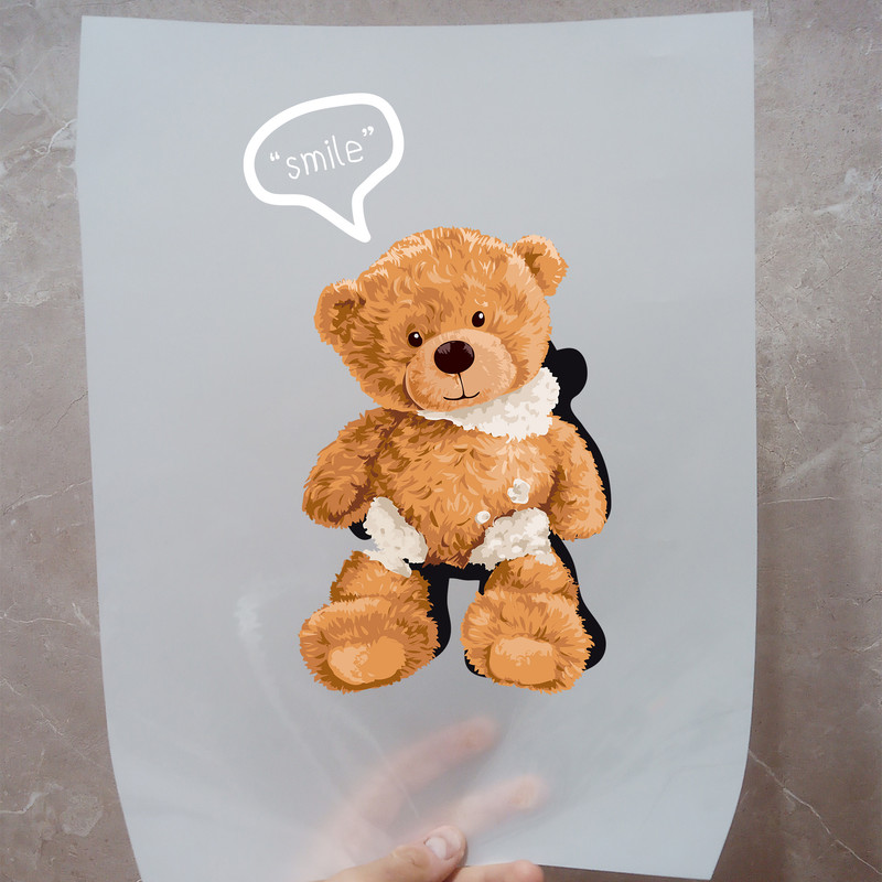 مشخصات، قیمت و خرید استیکر پارچه و لباس مدل dtf طرح تدی کد H15.127 مجموعه 12 عددی | دیجی‌کالا