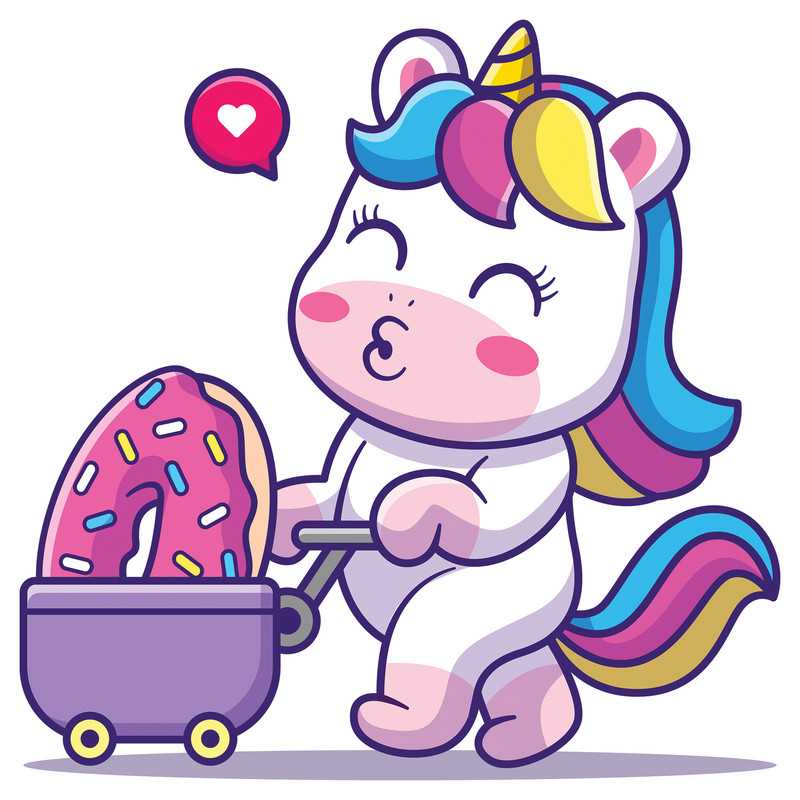 قیمت و خرید استیکر پارچه و لباس مدل dtf طرح یونیکورن کد H15.618 مجموعه 4 عددی