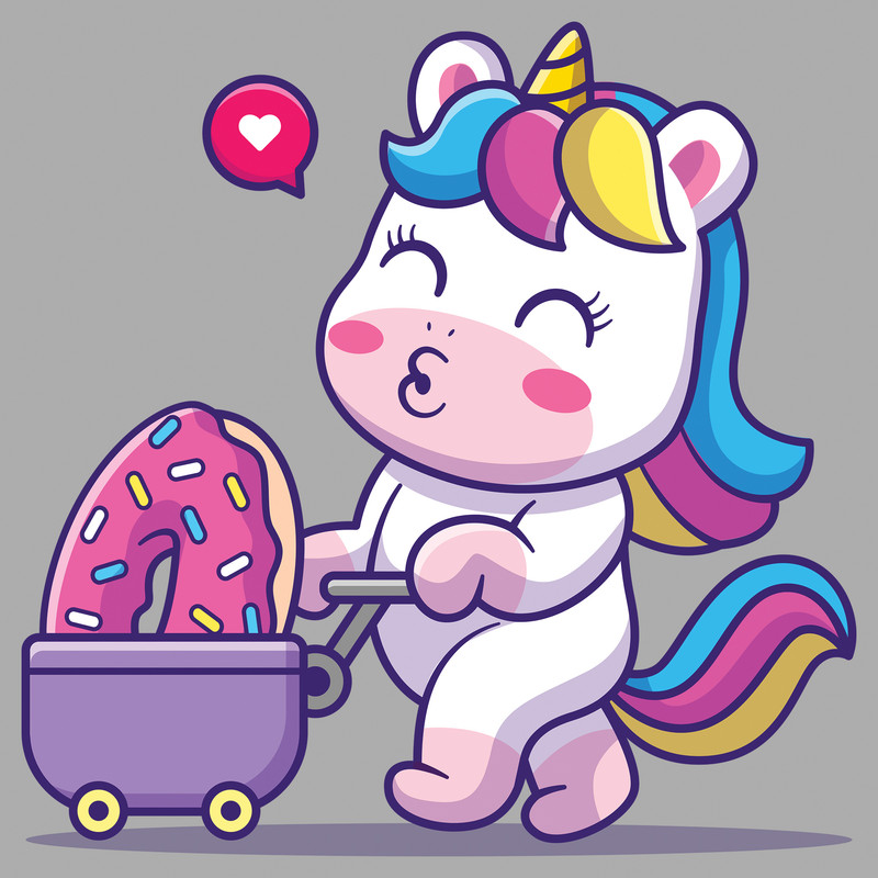 قیمت و خرید استیکر پارچه و لباس مدل dtf طرح یونیکورن کد H15.618 مجموعه 4 عددی