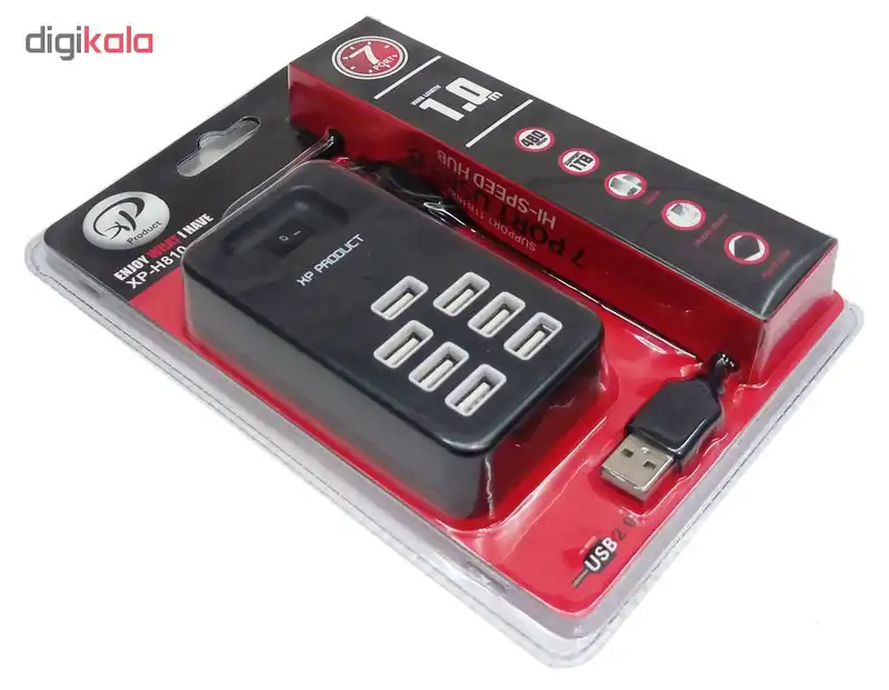 قیمت و خرید ⚡️ هاب USB هفت پورت اکس پی پروداکت مدل XP-H810 - فروشگاه پاوریکا