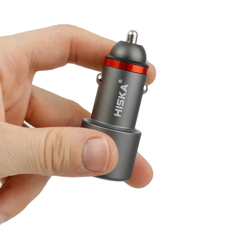 قیمت و خرید شارژر فندکی هیسکا مدل CC-307Q به همراه کابل تبدیل لایتنینگ