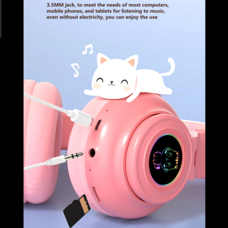 قیمت و خرید هدفون بلوتوثی طرح گربه ای مدل STN_26 N2023