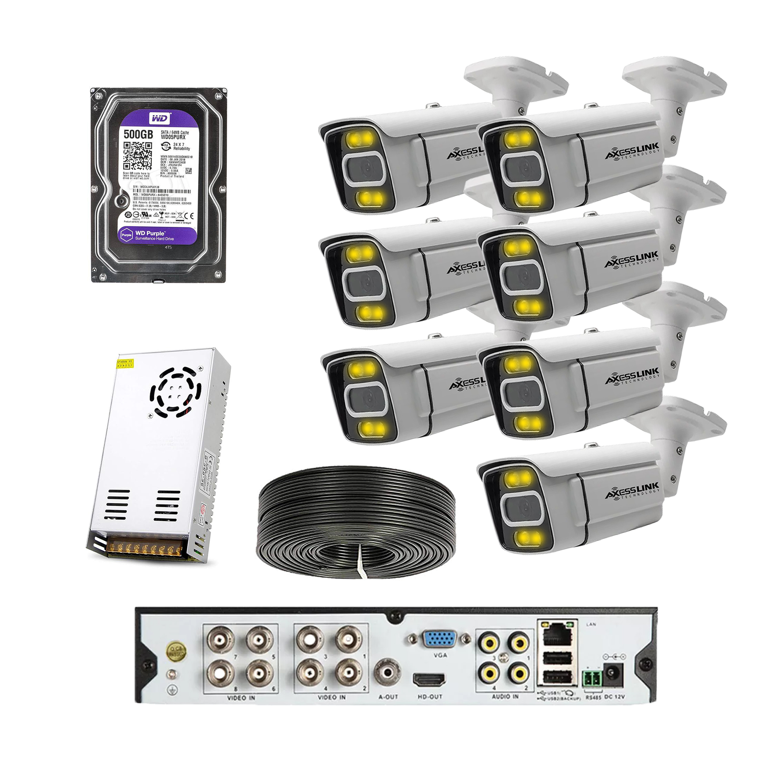سیستم امنیتی مدل FULL KIT AHD 7 CCTV - AXESSLINK - چیدمان