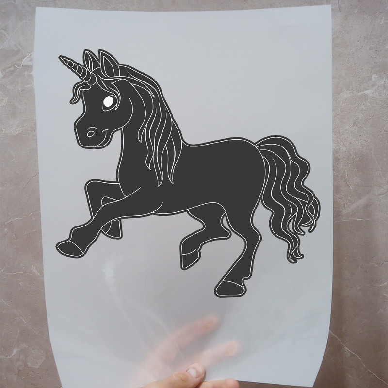 قیمت و خرید استیکر پارچه و لباس مدل dtf طرح یونیکورن کد H15.1204 مجموعه 4 عددی