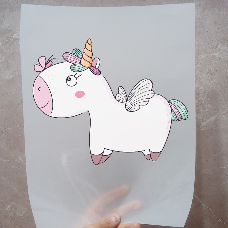 قیمت و خرید استیکر پارچه و لباس مدل dtf طرح یونیکورن کد H15.719 مجموعه 4 عددی