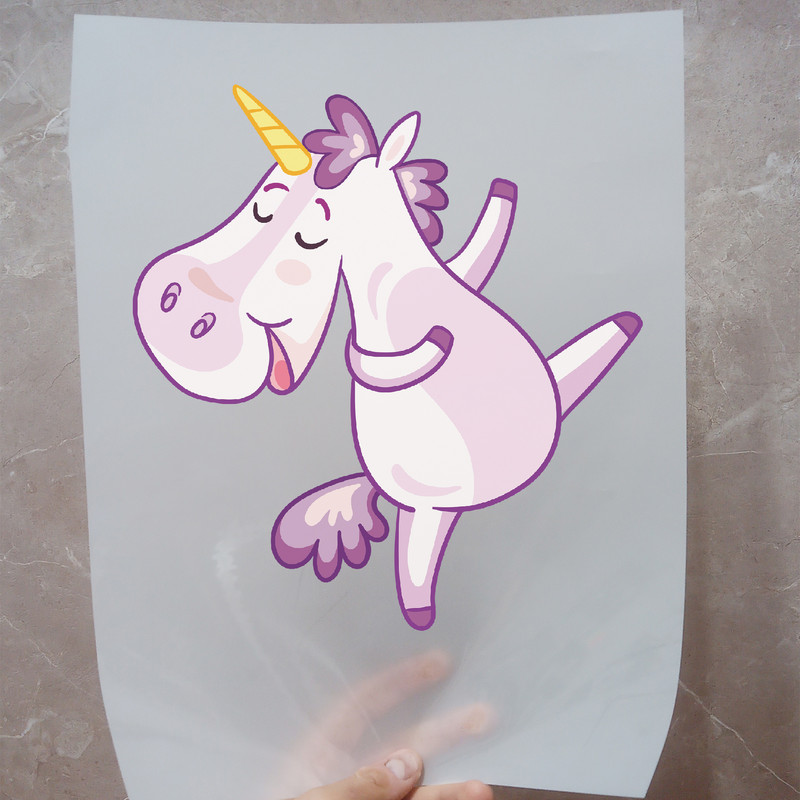 قیمت و خرید استیکر پارچه و لباس مدل dtf طرح یونیکورن کد H15.693 مجموعه 4 عددی