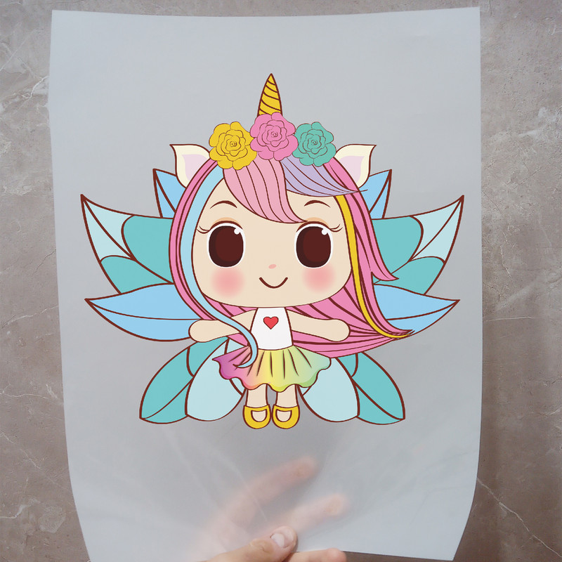 قیمت و خرید استیکر پارچه و لباس مدل dtf طرح یونیکورن کد H20.291 مجموعه 6 عددی