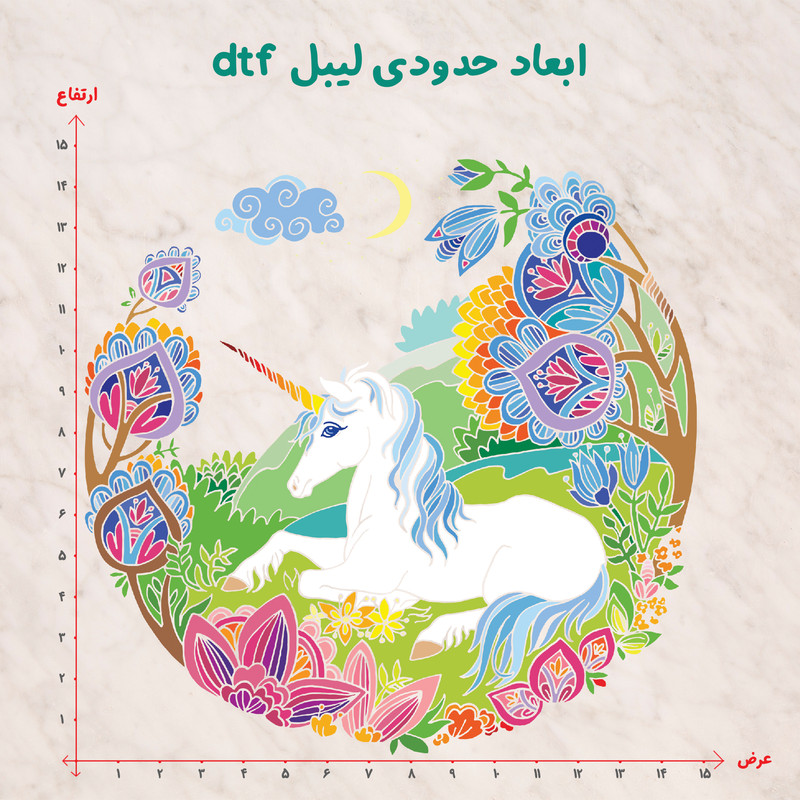 قیمت و خرید استیکر پارچه و لباس مدل dtf طرح یونیکورن کد H15.327 مجموعه 12 عددی