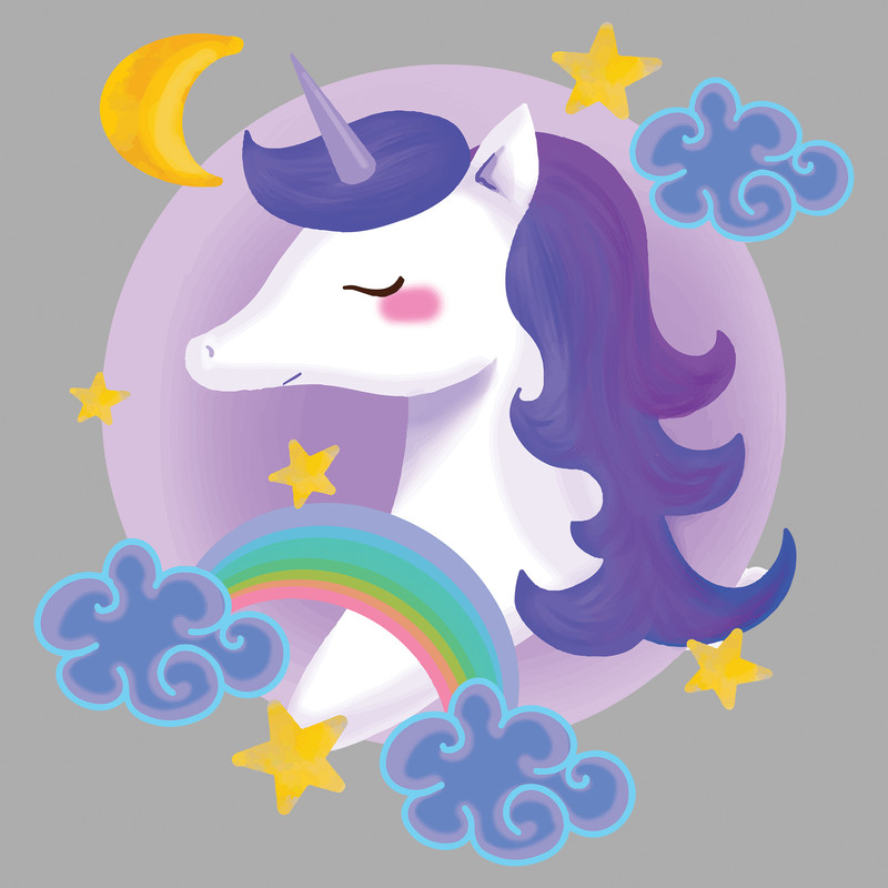 قیمت و خرید استیکر پارچه و لباس مدل dtf طرح یونیکورن کد H15.277 مجموعه 4 عددی