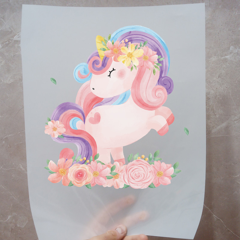 قیمت و خرید استیکر پارچه و لباس مدل dtf طرح یونیکورن کد H20.147 مجموعه 6 عددی