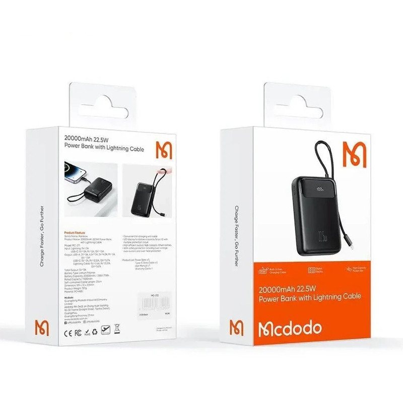 قیمت و خرید پاوربانک مک دودو مدل MC-371 ظرفیت 20000 میلی آمپر ساعت