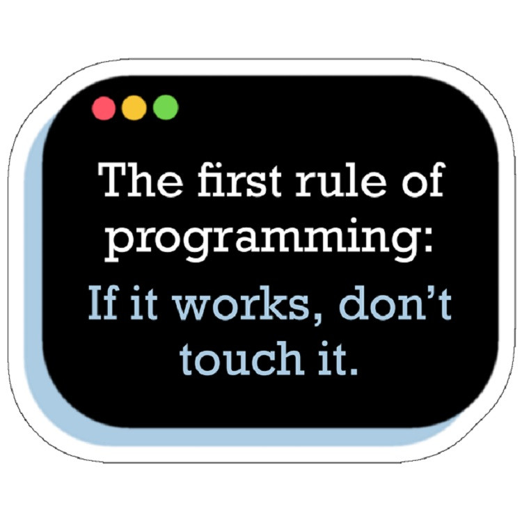 قیمت و خرید استیکر لپ تاپ مدل First Rule of Programming Blue