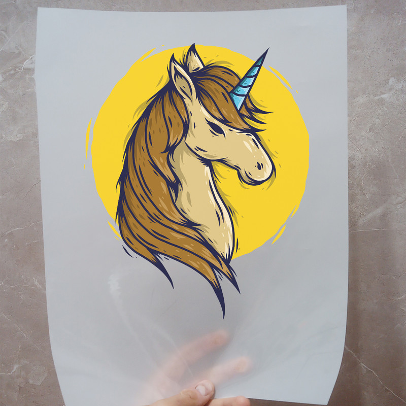 قیمت و خرید استیکر پارچه و لباس مدل dtf طرح یونیکورن کد H15.198 مجموعه 4 عددی