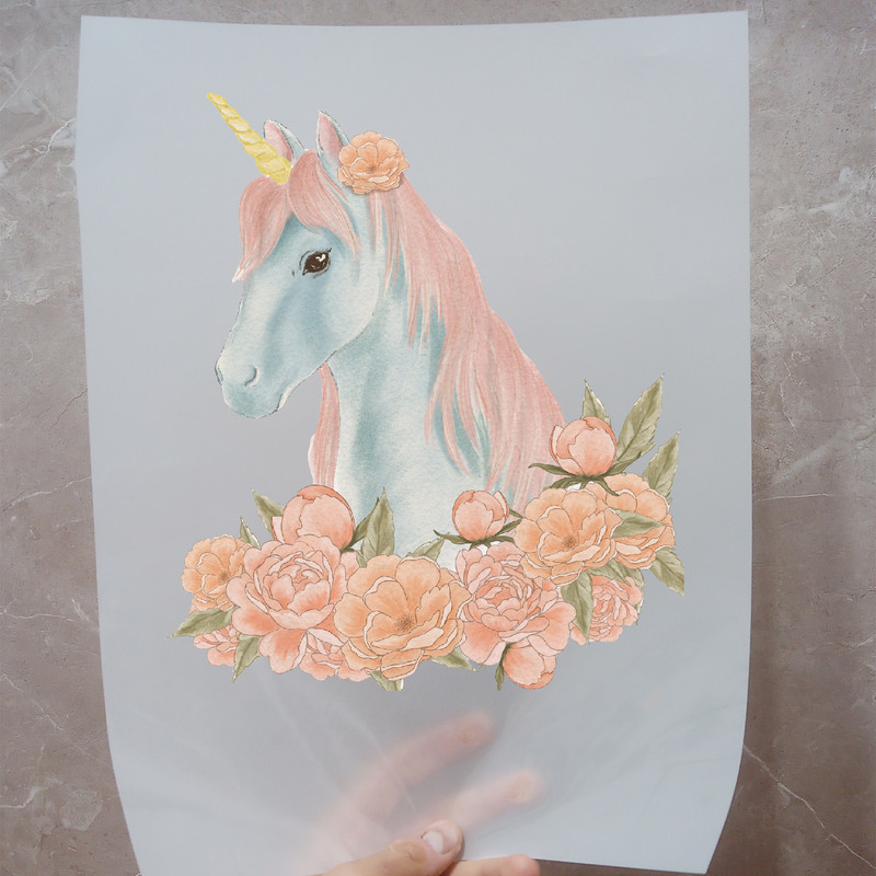 قیمت و خرید استیکر پارچه و لباس مدل dtf طرح یونیکورن کد H20.539 مجموعه 3 عددی