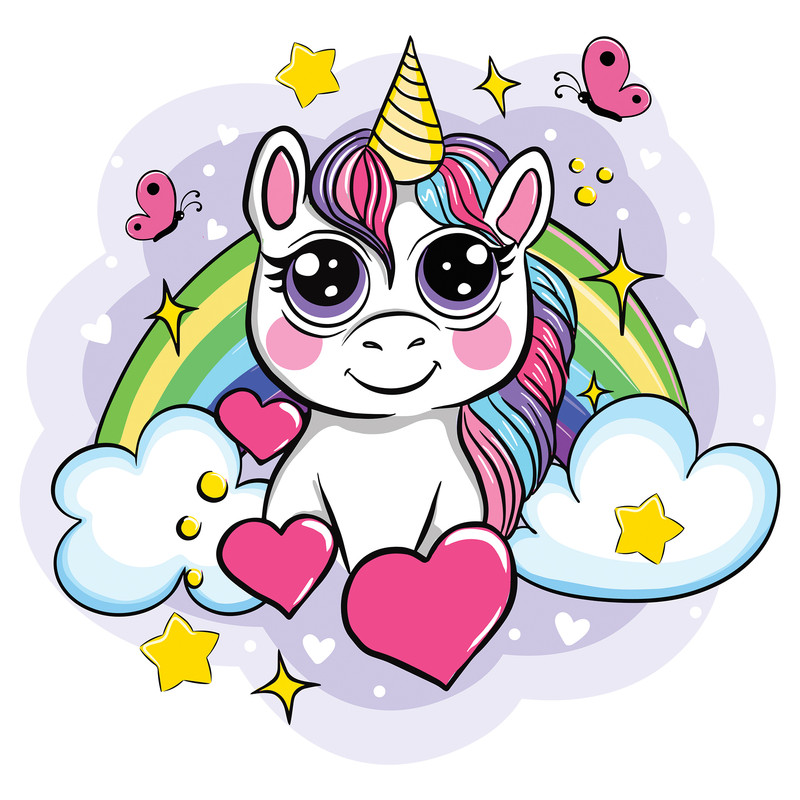 قیمت و خرید استیکر پارچه و لباس مدل dtf طرح یونیکورن کد H15.378 مجموعه 4 عددی