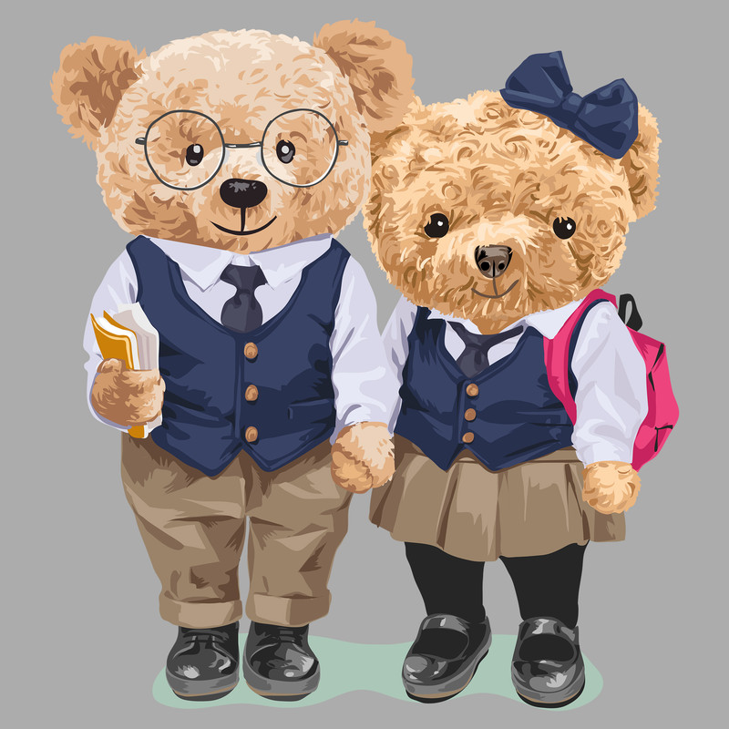 قیمت و خرید استیکر پارچه و لباس مدل dtf طرح تدی کد H15.183 مجموعه 12 عددی