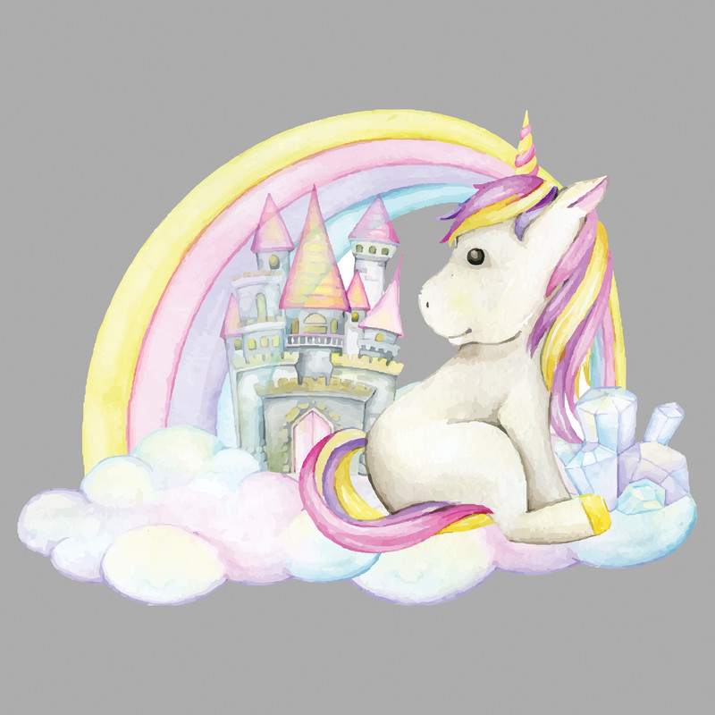 قیمت و خرید استیکر پارچه و لباس مدل dtf طرح یونیکورن کد H15.525 مجموعه 4 عددی