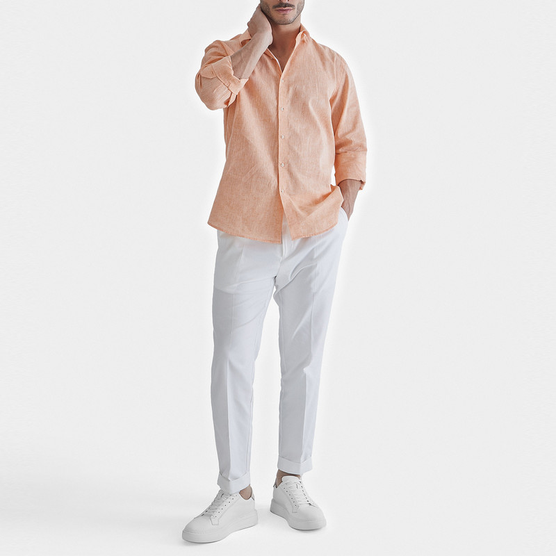 قیمت و خرید پیراهن آستین بلند مردانه کروم مدل لینن 2410138