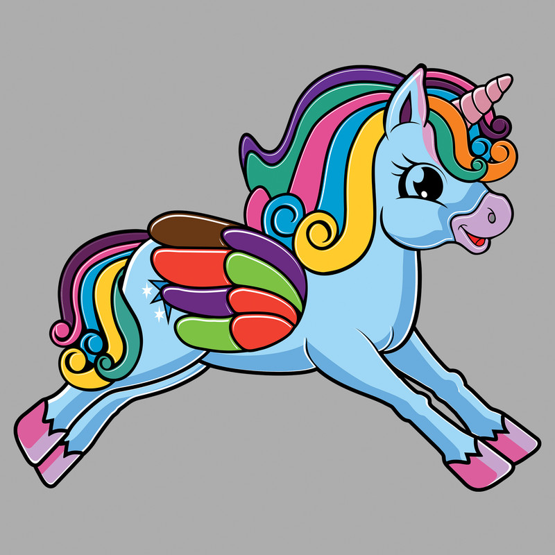 قیمت و خرید استیکر پارچه و لباس مدل dtf طرح یونیکورن کد H20.667 مجموعه 3 عددی