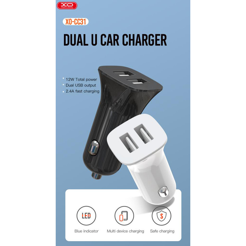 قیمت و خرید شارژر فندکی 12 وات ایکس او مدل cc31