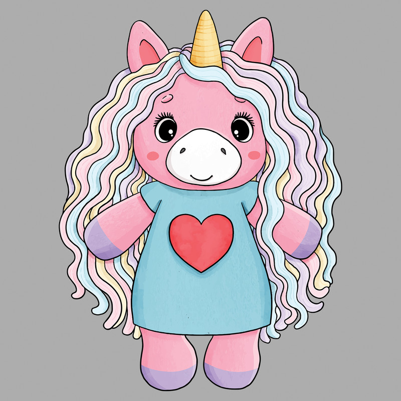 قیمت و خرید استیکر پارچه و لباس مدل dtf طرح یونیکورن کد H20.364 مجموعه 3 عددی