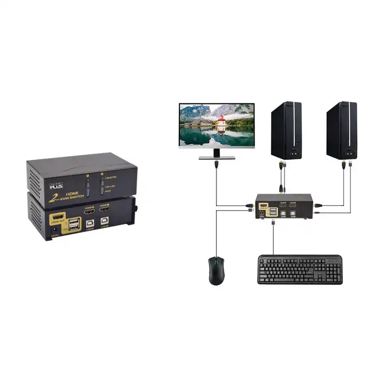 ⭐️ خرید اینترنتی سوییچ 2 پورت HDMI KVM کی نت پلاس مدل KP-H622 (1404) - دیگسون ⭐️