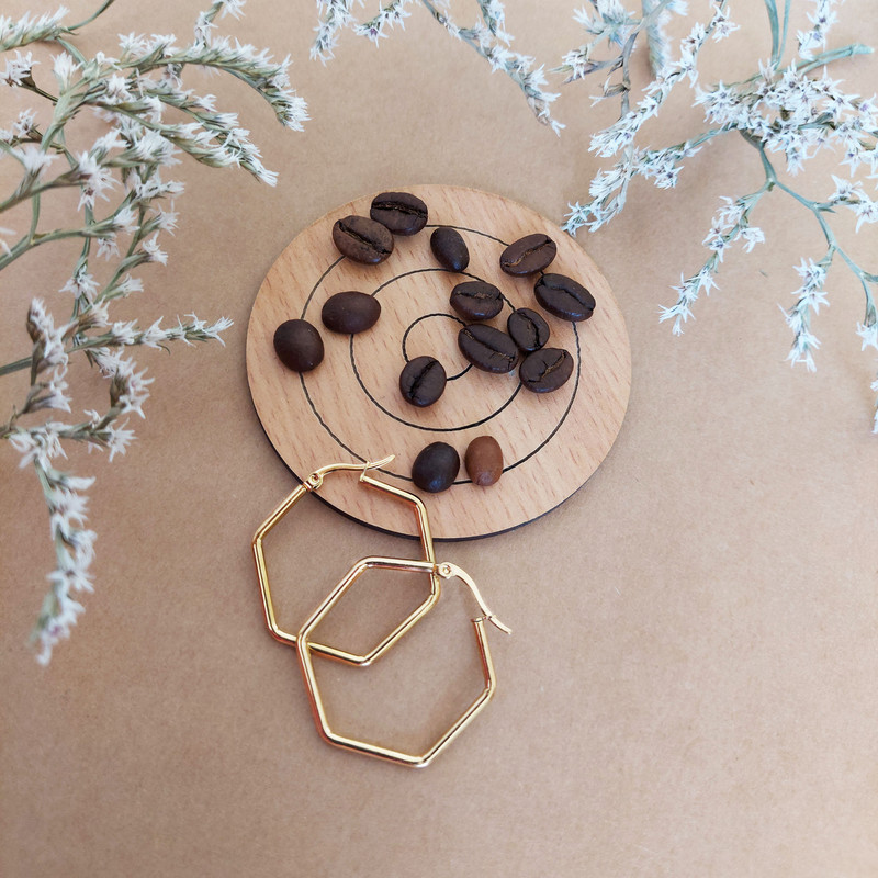 قیمت و خرید گوشواره دخترانه مدل شش ضلعی کد G1128