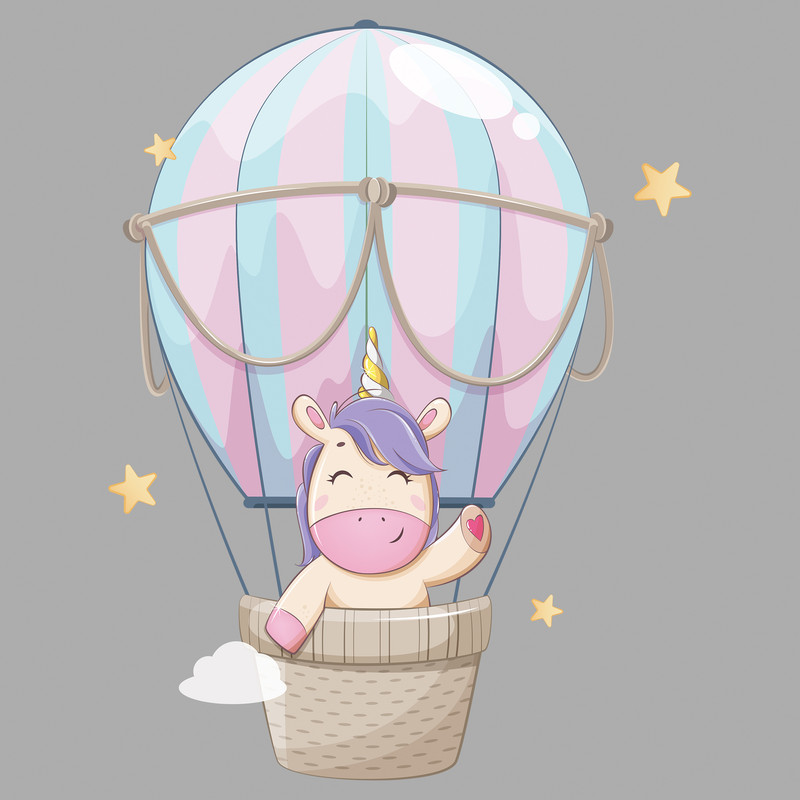 قیمت و خرید استیکر پارچه و لباس مدل dtf طرح یونیکورن کد H20.146 مجموعه 6 عددی