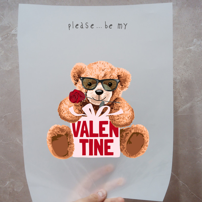 قیمت و خرید استیکر پارچه و لباس مدل dtf طرح تدی کد H15.168 مجموعه 12 عددی