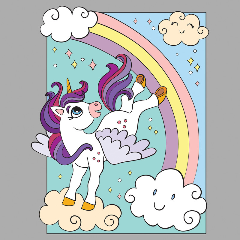 قیمت و خرید استیکر پارچه و لباس مدل dtf طرح یونیکورن کد H15.235 مجموعه 4 عددی