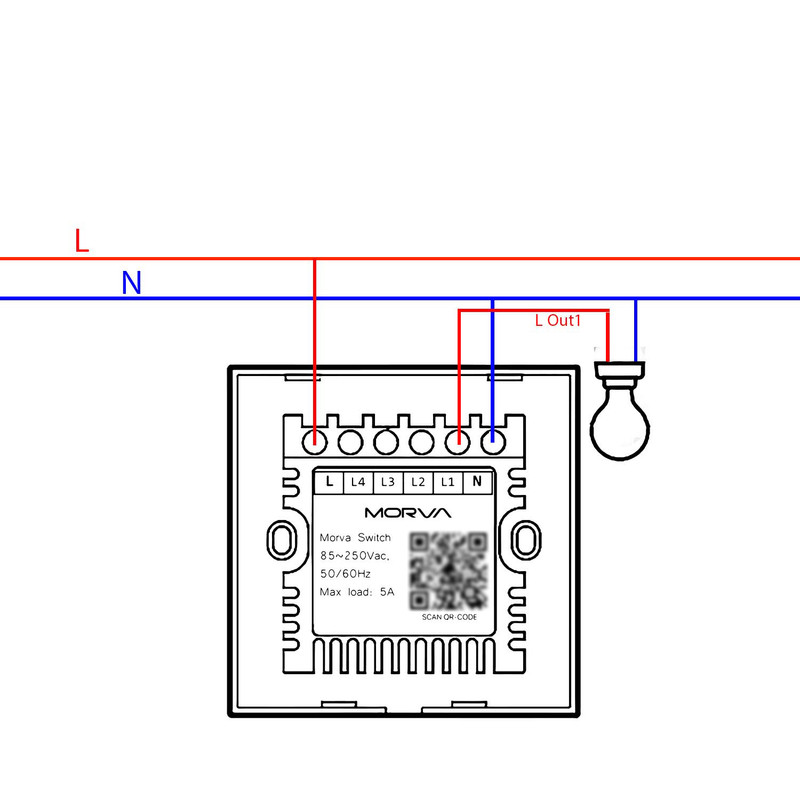 قیمت و خرید کلید تک پل مروا مدل لمسی MN01