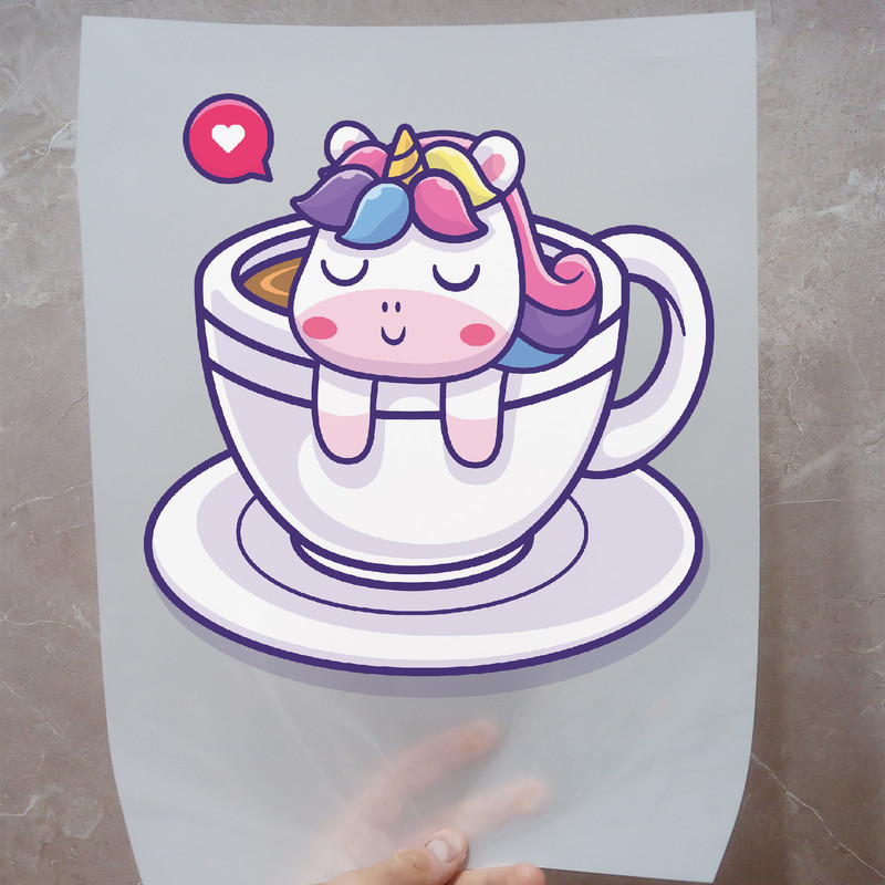 قیمت و خرید استیکر پارچه و لباس مدل dtf طرح یونیکورن کد H15.631 مجموعه 4 عددی