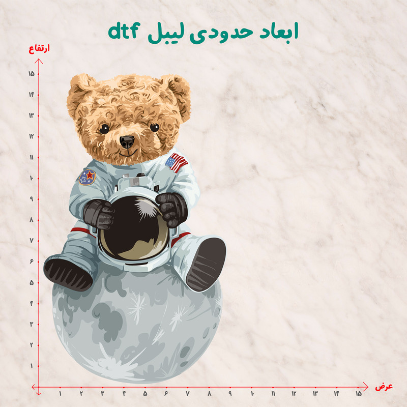 قیمت و خرید استیکر پارچه و لباس مدل dtf طرح تدی کد H15.124 مجموعه 4 عددی